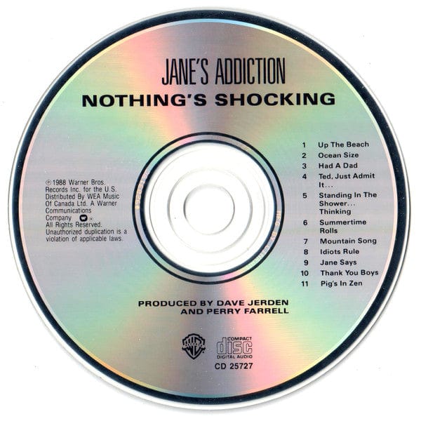 Jane's Addiction - Nothing's Shocking (CD) – Further Records