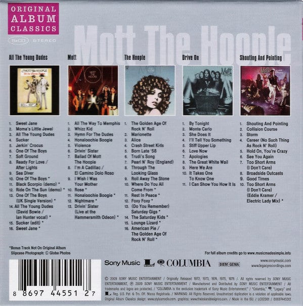 Mott The Hoople - Original Album Classics (Box Set+CD+CD+CD+CD+CD ...