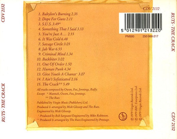 The Ruts - The Crack (CD) – Further Records